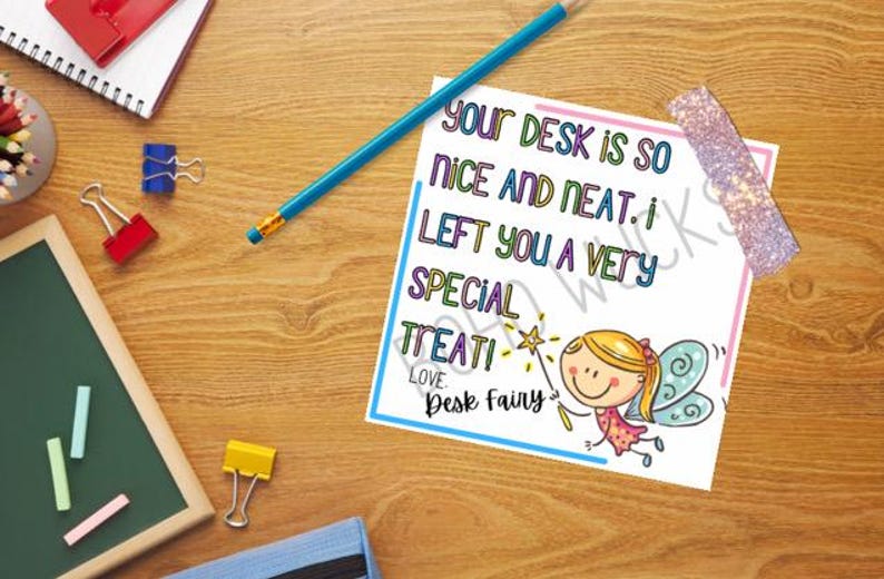 Desk Fairy Card | Instant Download Teacher Note | Classroom Reward ...