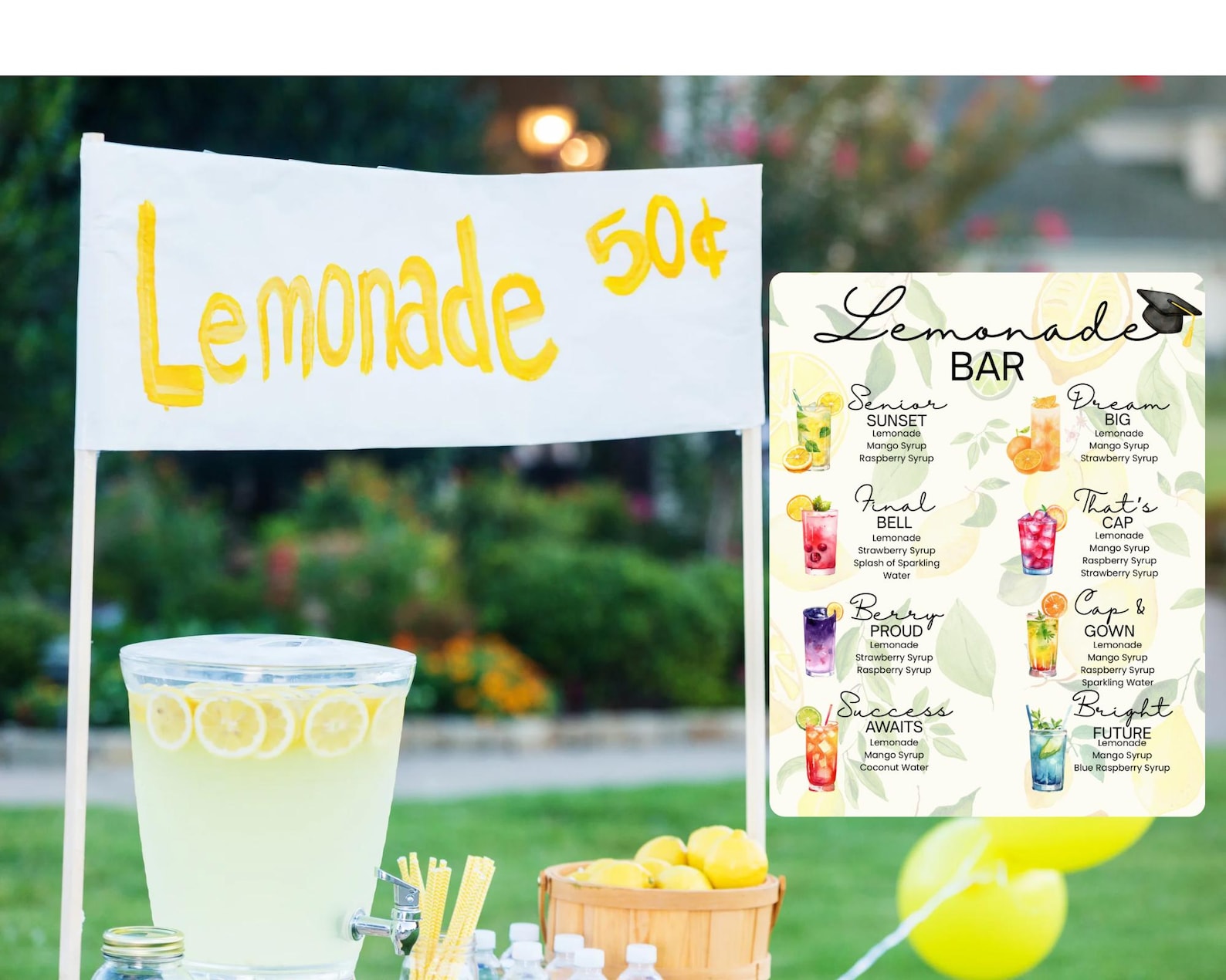Lemonsade Bar Graduation Sign | Lemonade Stand Sign | Graduation Party ...