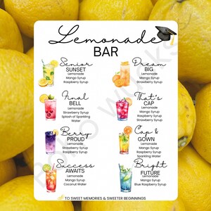 Graduation Lemonade Bar Sign PNG | Grad Party Drink Station Sign ...