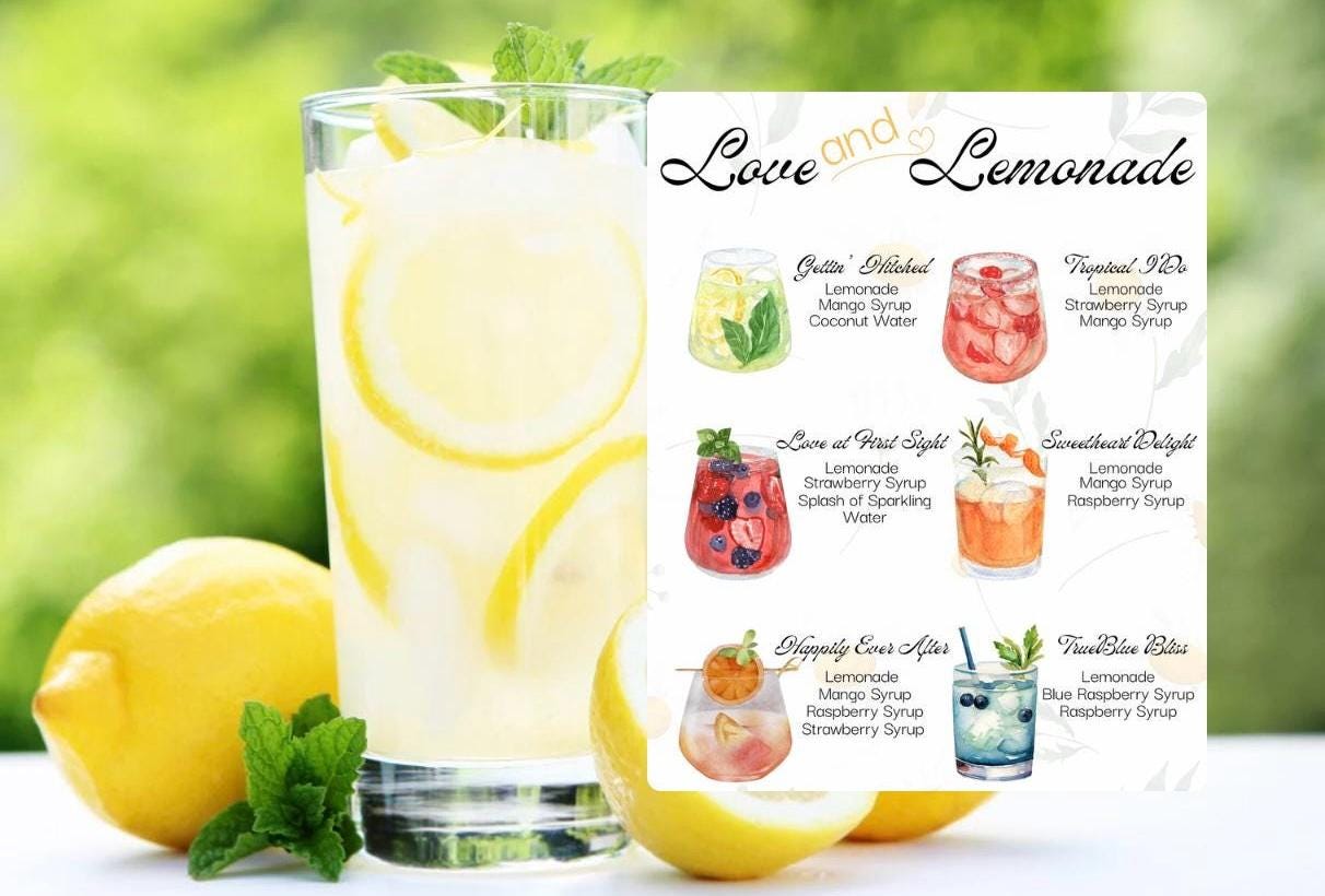 Love and Lemonade Bridal Shower Sign | Wedding Lemonade Bar Printable ...