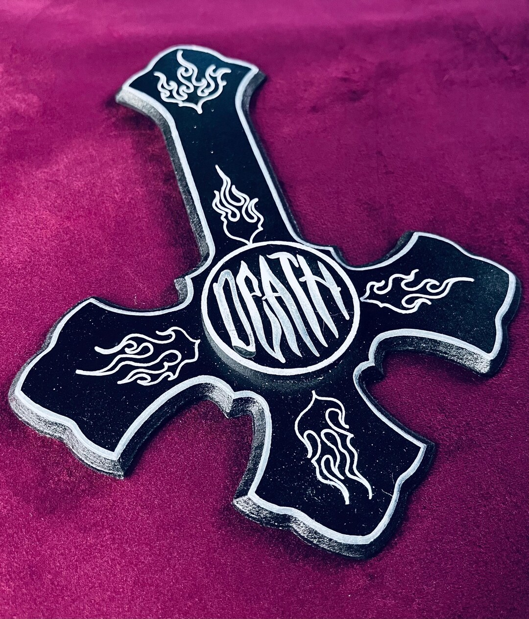 Death Satanic Inverted Cross Wall Hanging, Gothic Decoration, Hanging ...