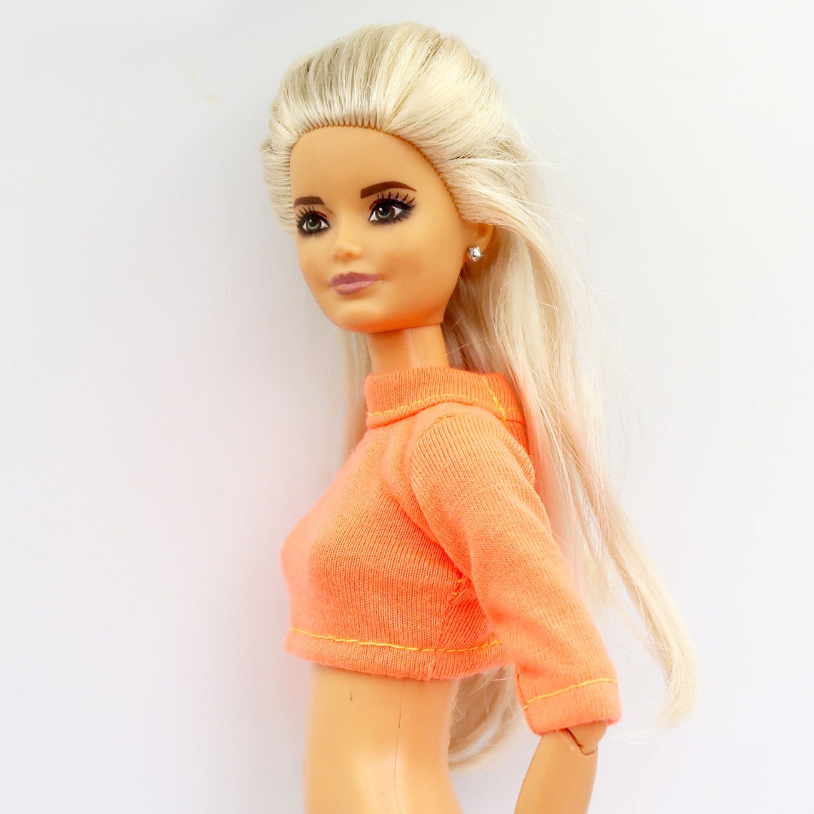 Barbie Doll Clothes Néon orange à col roulé recadré | Etsy