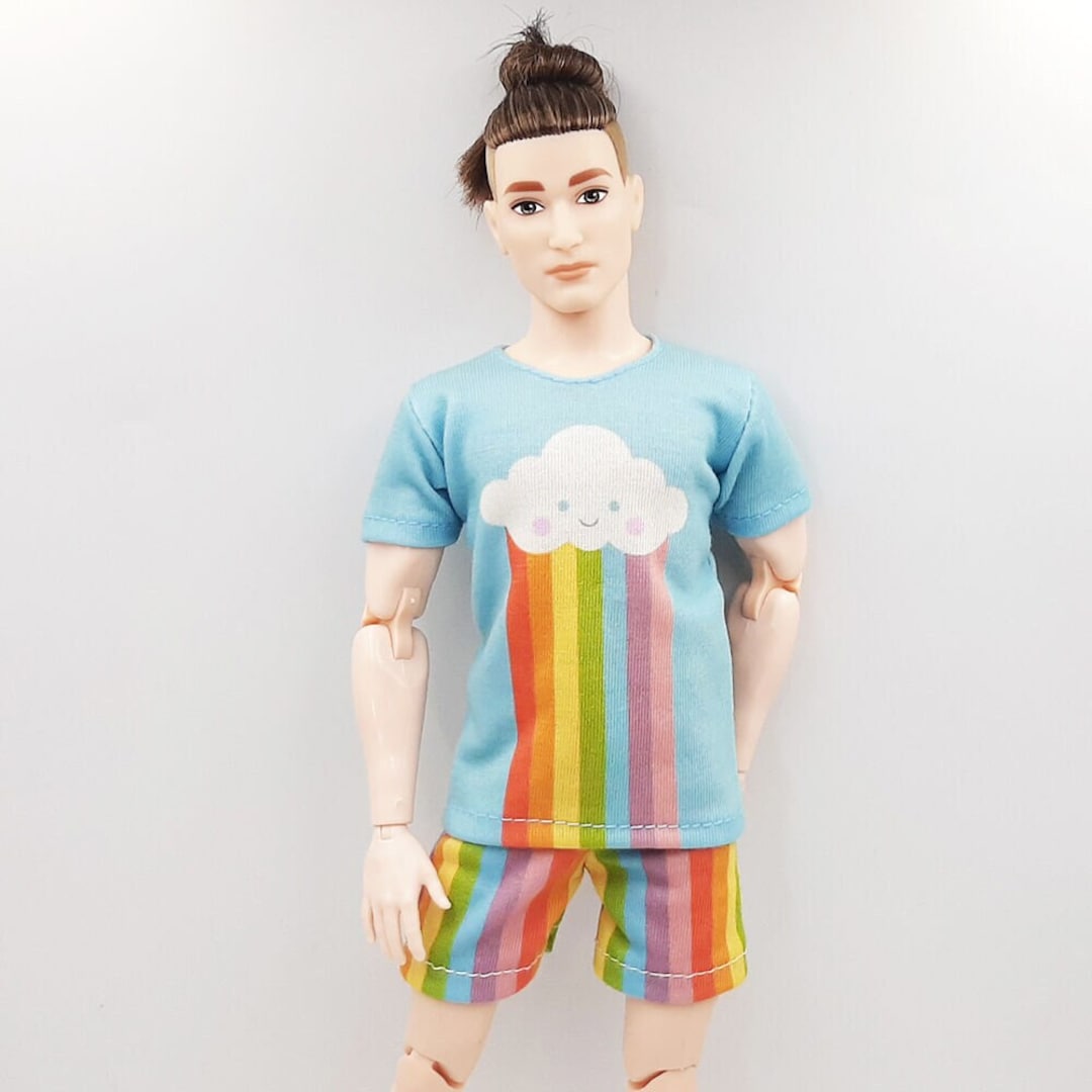 Doll Clothes 1/6-scale 12-inch Men's Dolls Pajama short Shirt Clouds ...