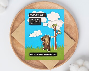 Father's Day Bear Card - Etsy