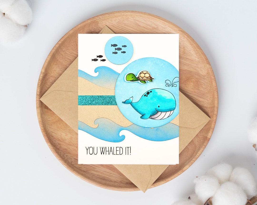 Kid Congratulations Card, Whale and Turtle Good Job Greeting Card - Etsy