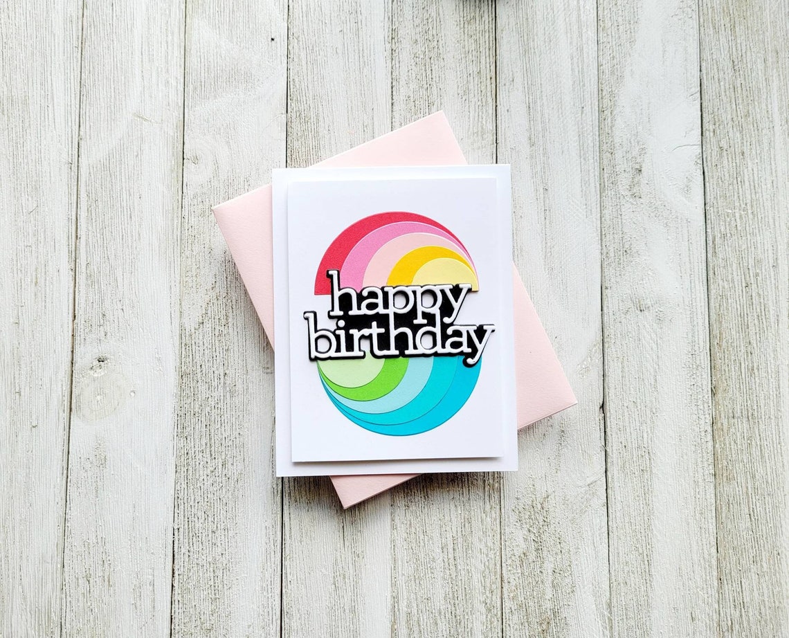 Happy Birthday Rainbow Card Kids Birthday Cards Fun Cards - Etsy