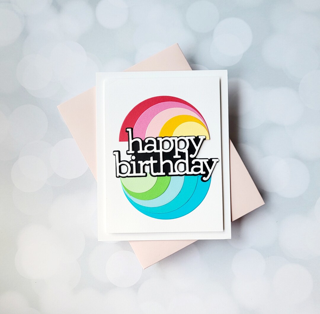 Happy Birthday Rainbow Card Kids Birthday Cards Fun Cards - Etsy