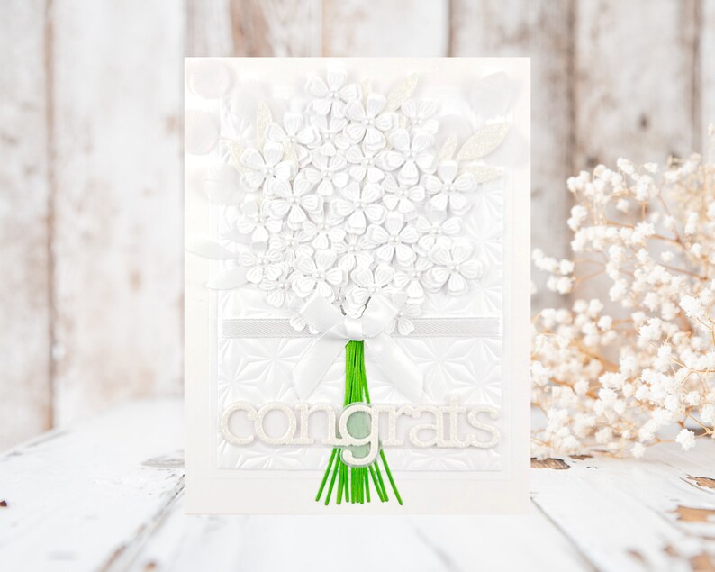 Congratulations Wedding Card, All White Wedding Card, Congrats on Your ...