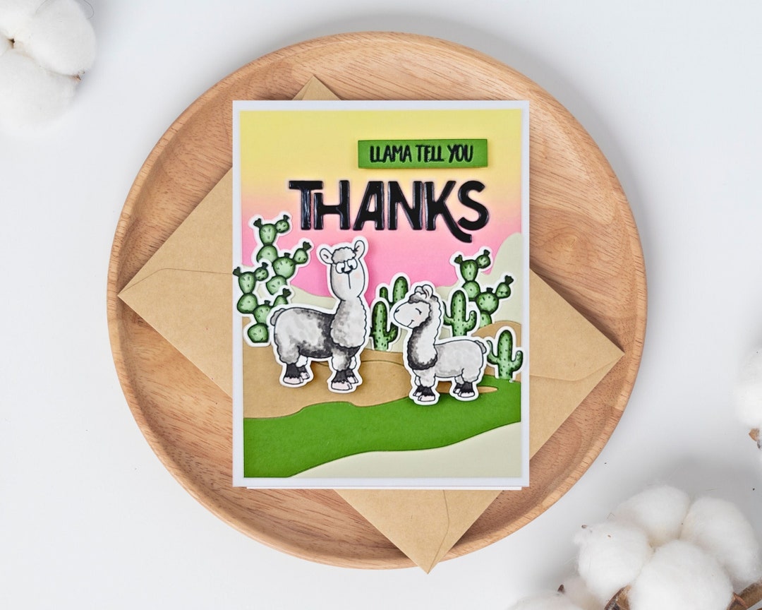 Llama Thanks Card, Cute Llama Card, Llama Tell You Thanks, Thank You ...