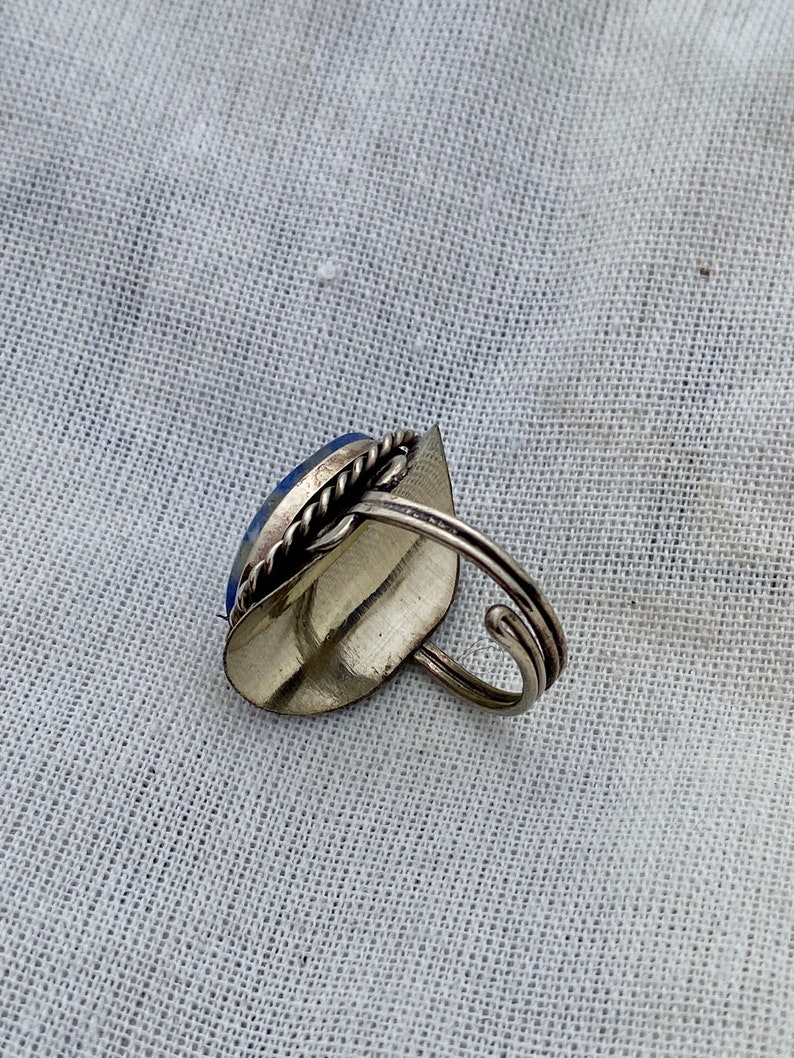 Adjustable Peruvian Stone Ring: Handmade Alpaca Silver - Etsy