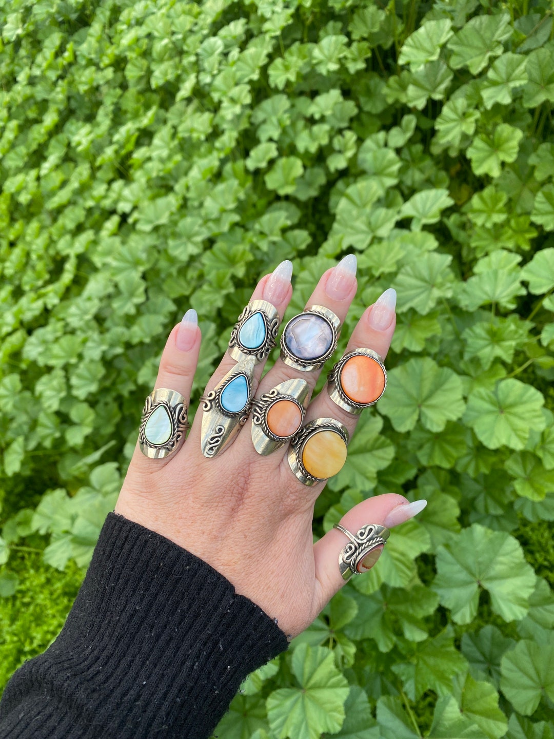 Spring Stone Adjustable Peruvian Ring / Peruvian Rings / Stone - Etsy
