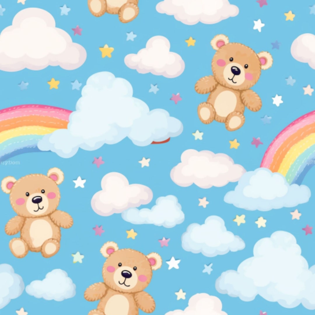 Digital Download - Seamless Pattern; Teddy Bear Rainbow Pattern - Etsy