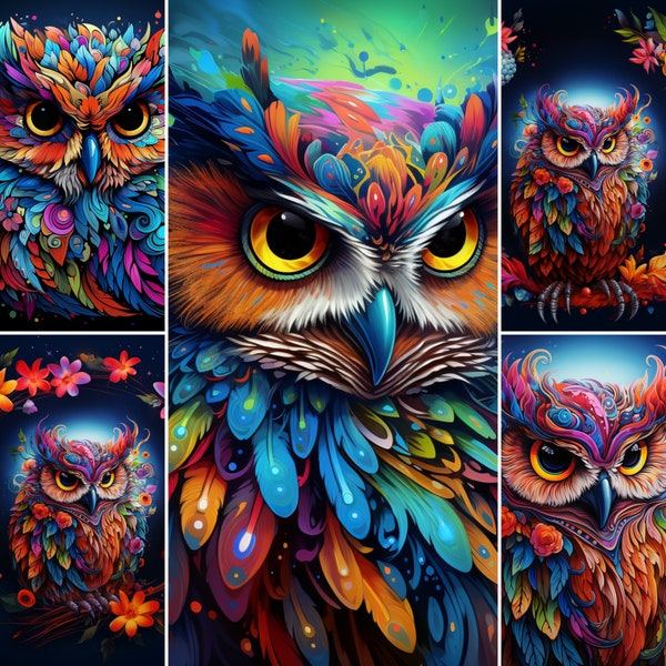Colorful Owl - Etsy