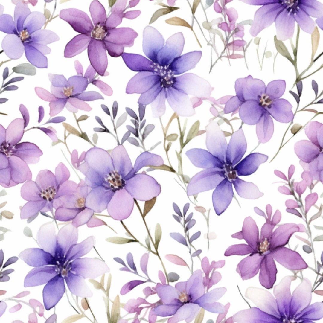 Digital Download - Seamless Pattern; Purple Floral Pattern - Etsy
