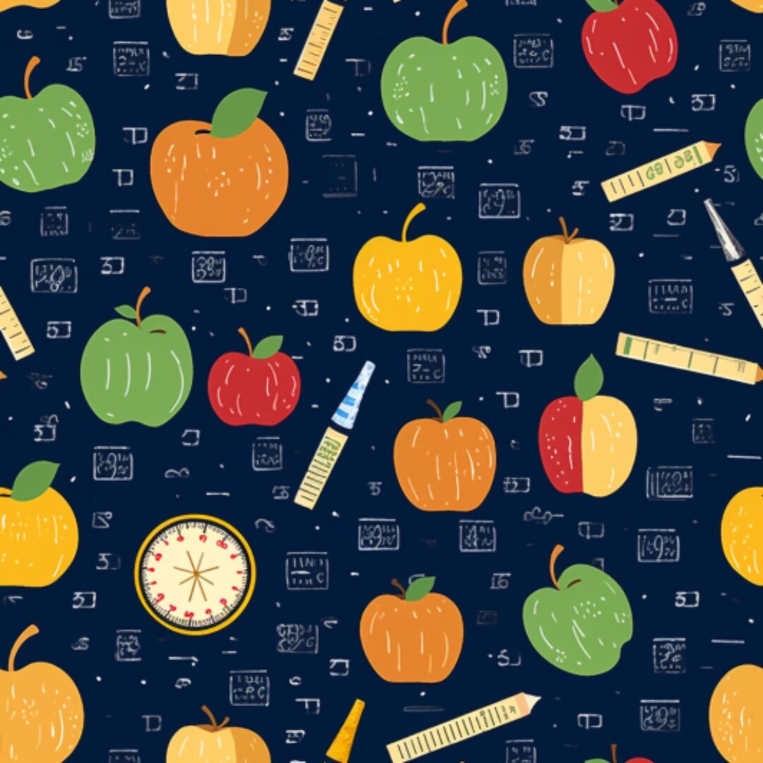 Digital Download - Seamless Pattern; Teacher - Apples Pattern - Etsy