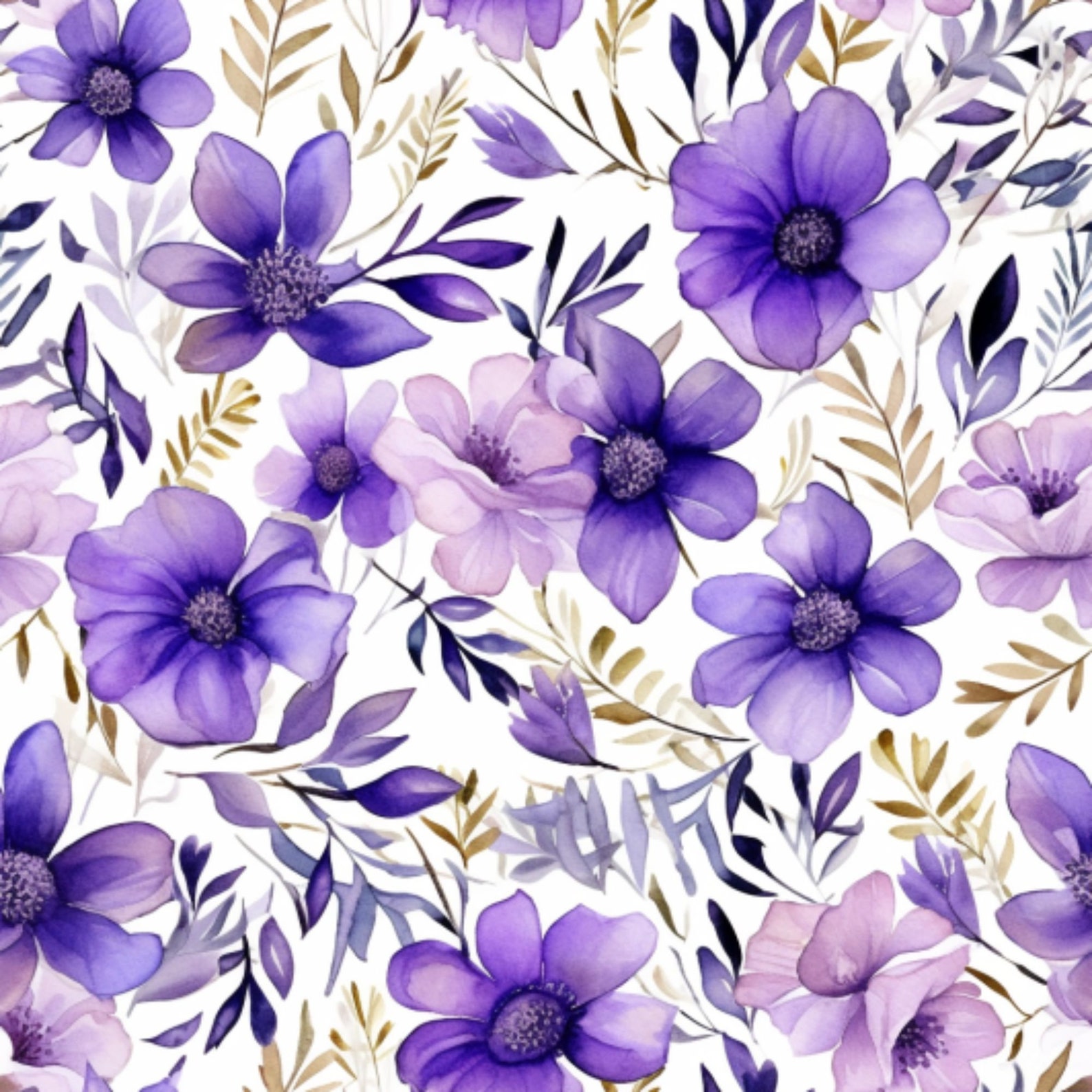 Digital Download - Seamless Pattern; Purple Floral Pattern - Etsy