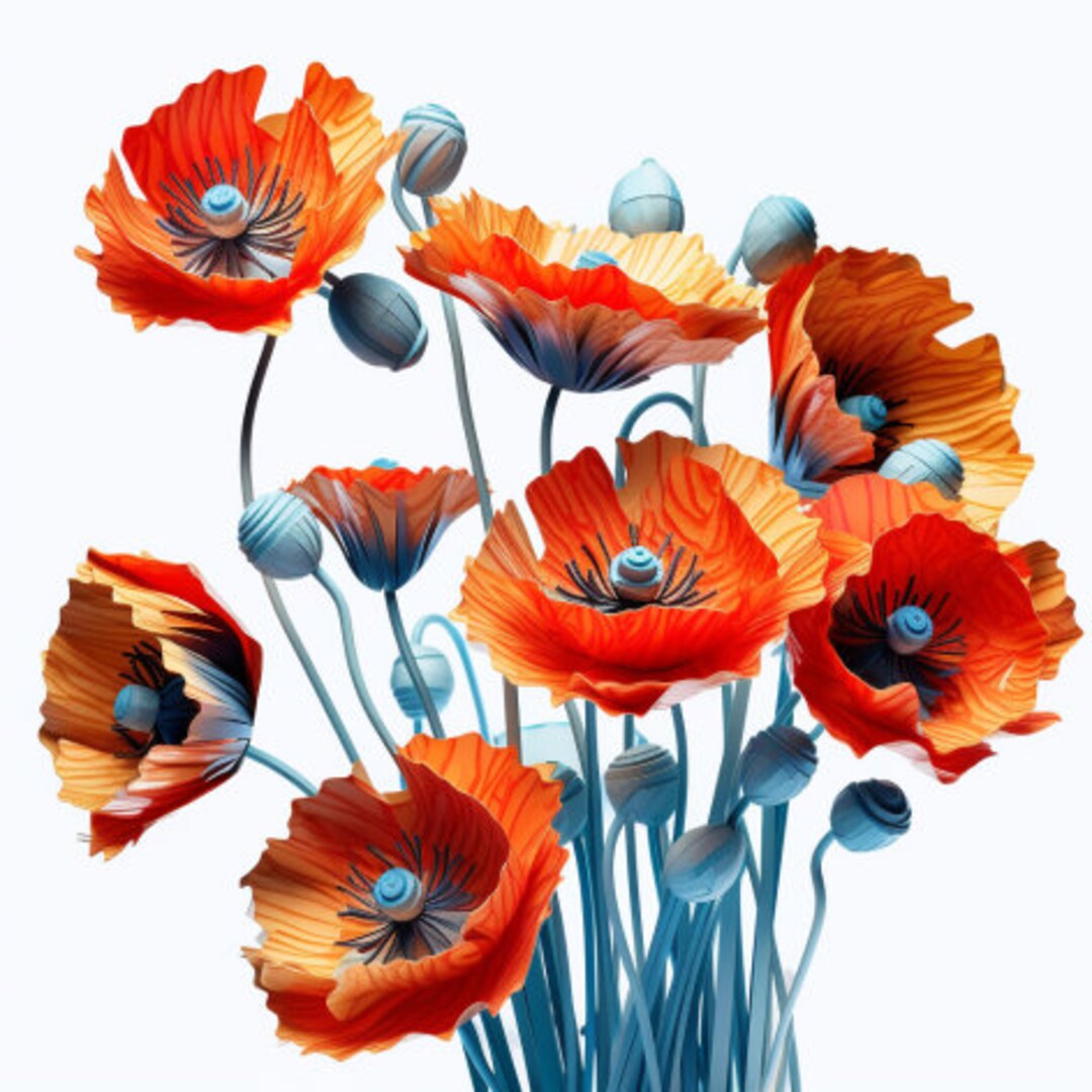 Digital Download || 3D Poppy Design - Etsy