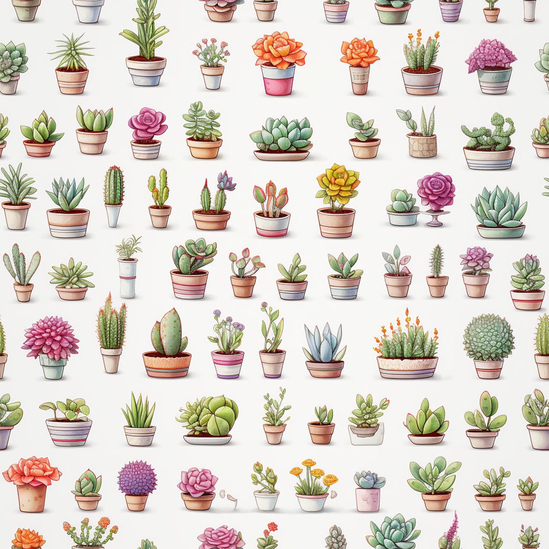 Digital Download || Succulents|| Seamless Pattern - Etsy
