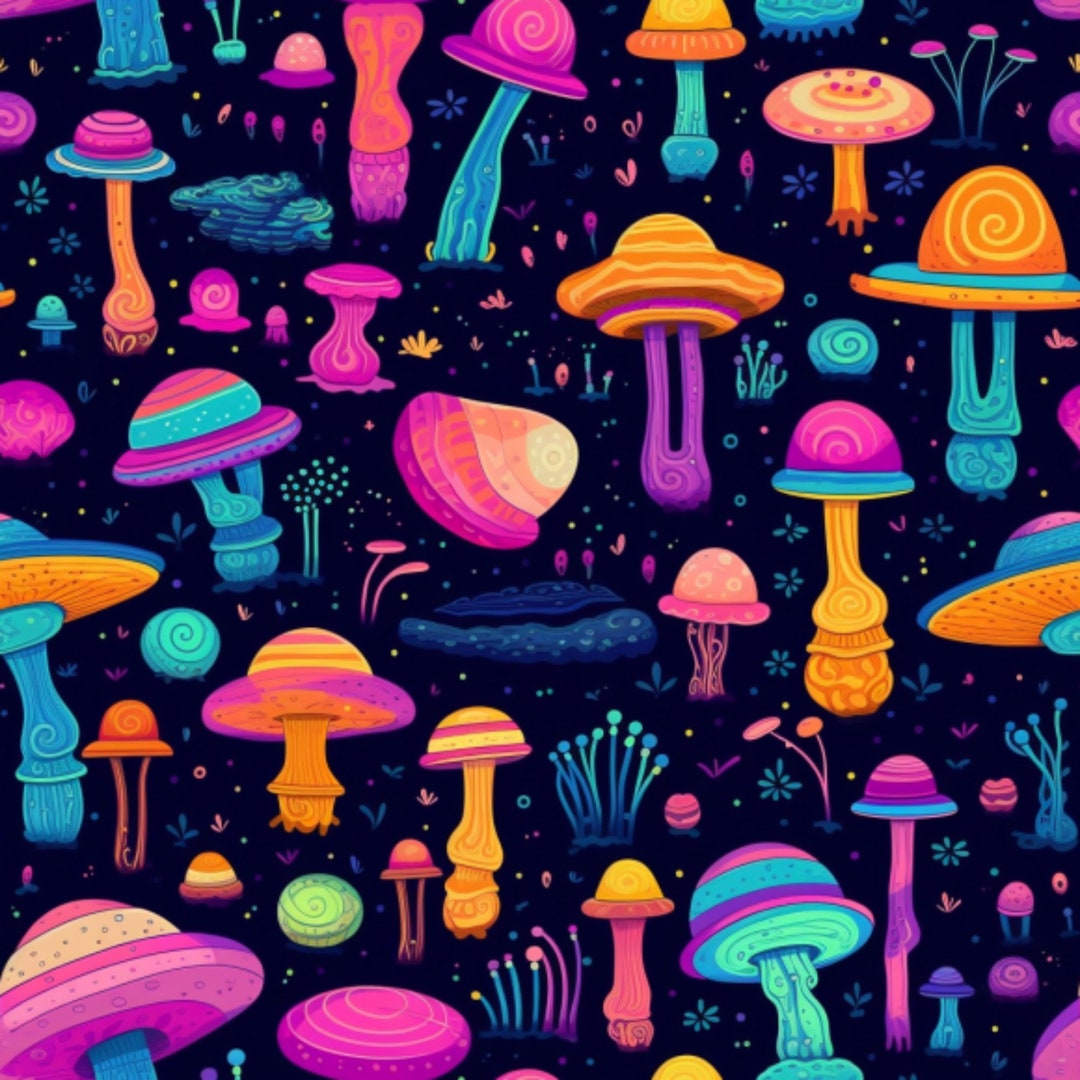 Digital Download - Seamless Pattern; Psychedelic Mushroom Pattern - Etsy