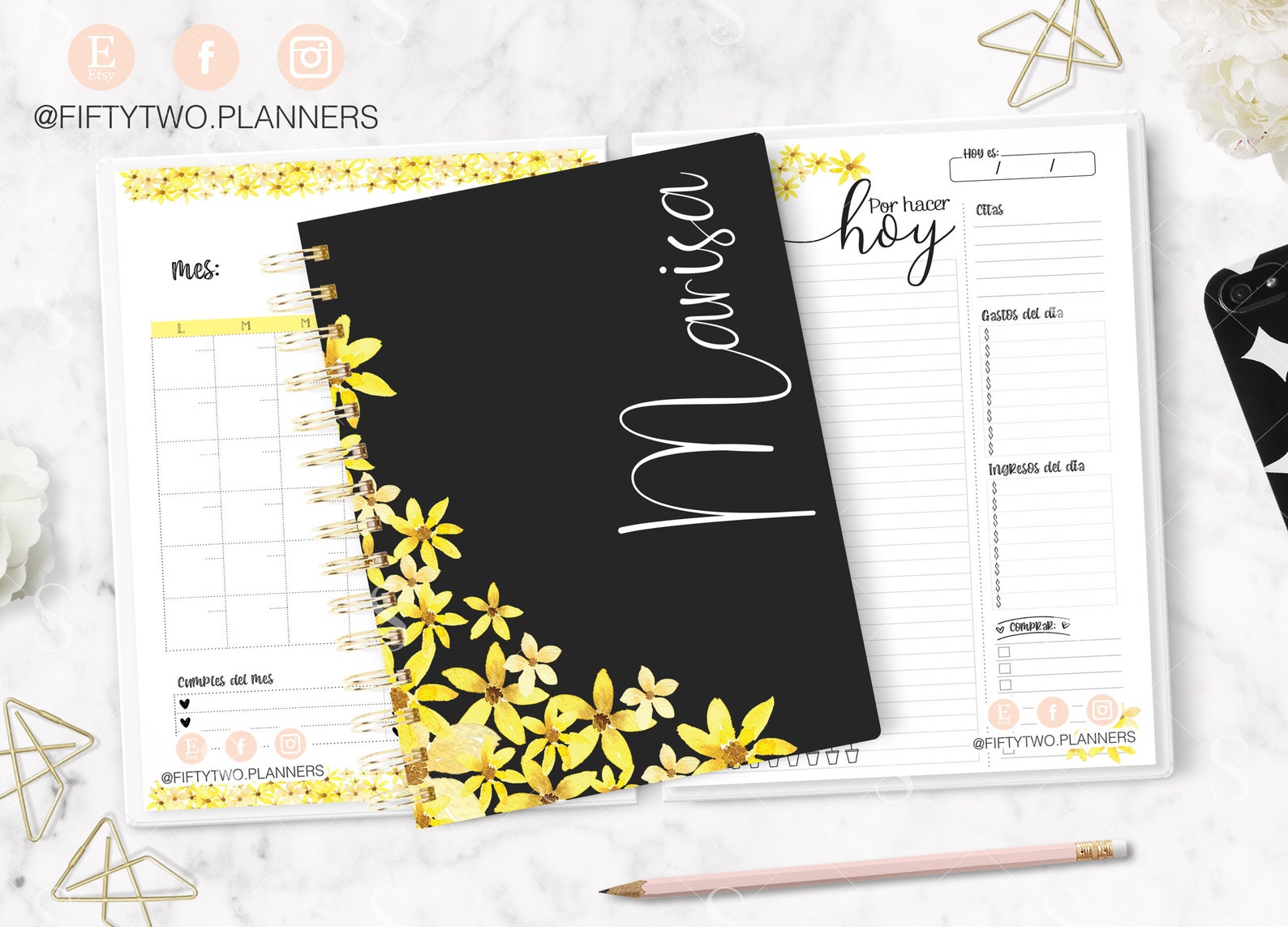 PLANEADOR DIARIO hoja imprimible media carta / planeador imprimible ...