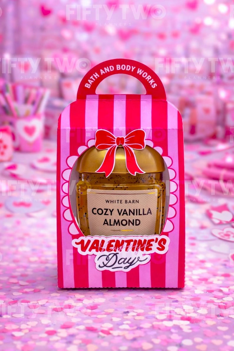 Valentine Bow PocketBac Holder Individual Template | Printable Gift Box ...