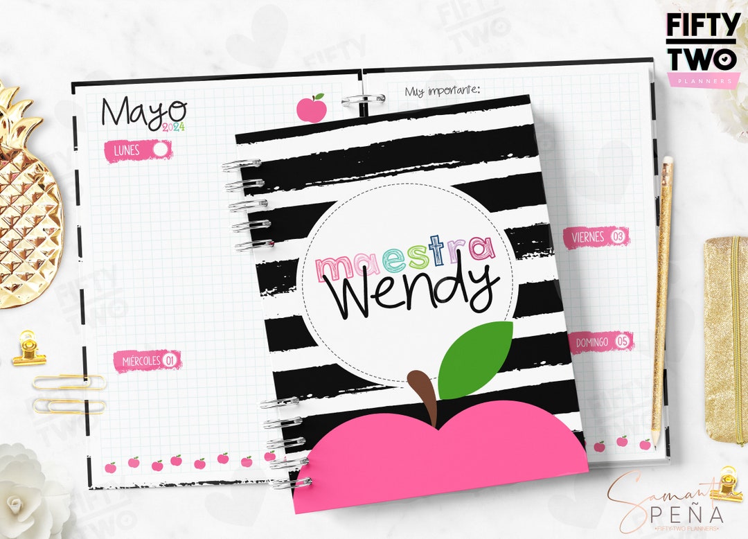 DIA DEL MAESTRO agenda imprimible Media carta / agenda semanal / agenda ...