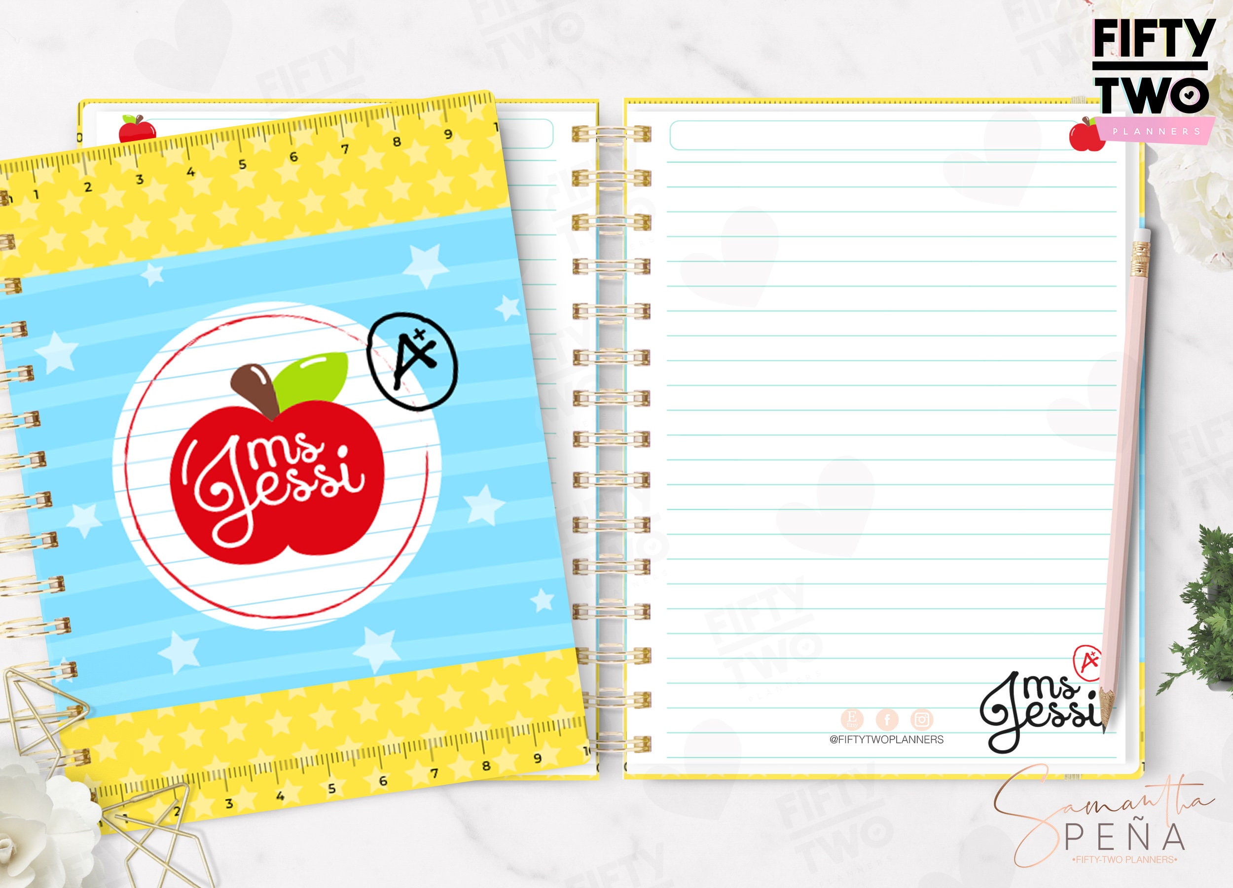 Paquete de libretas y cubiertas para maestra / POWER POINT - Etsy México