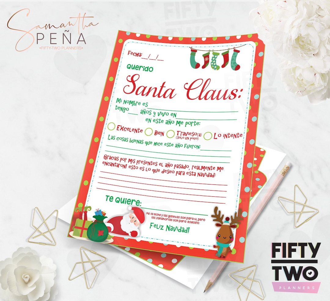 LETTER TO SANTA / Letter to Santa Printable / Printable Pdf / Instant ...