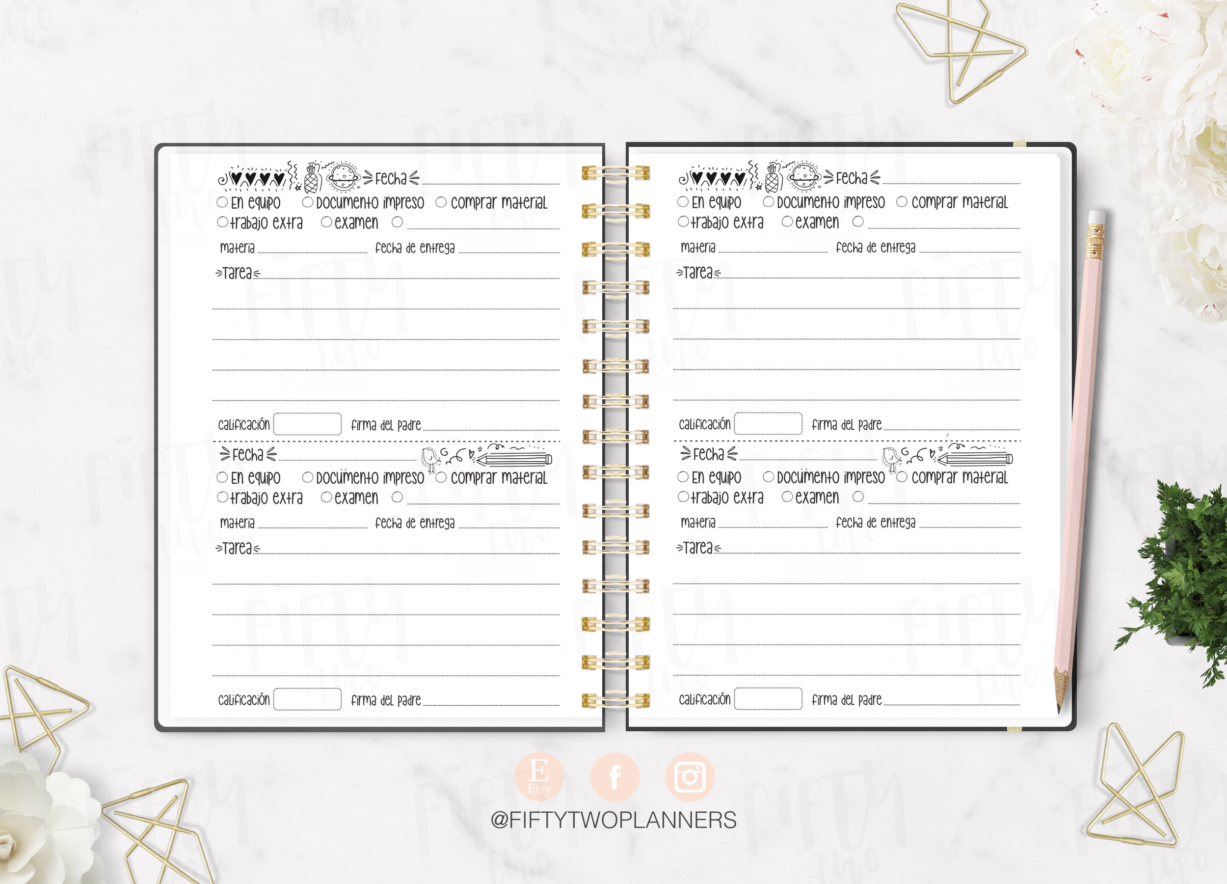 Libreta de tareas / cuaderno de tareas / regreso a clases / imprimible ...