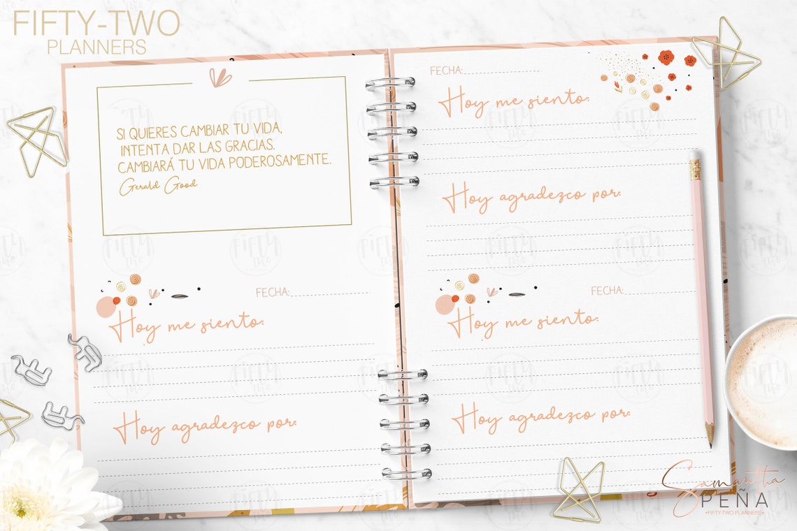 Diario de gratitud / diario de agradecimiento / Descarga en - Etsy México