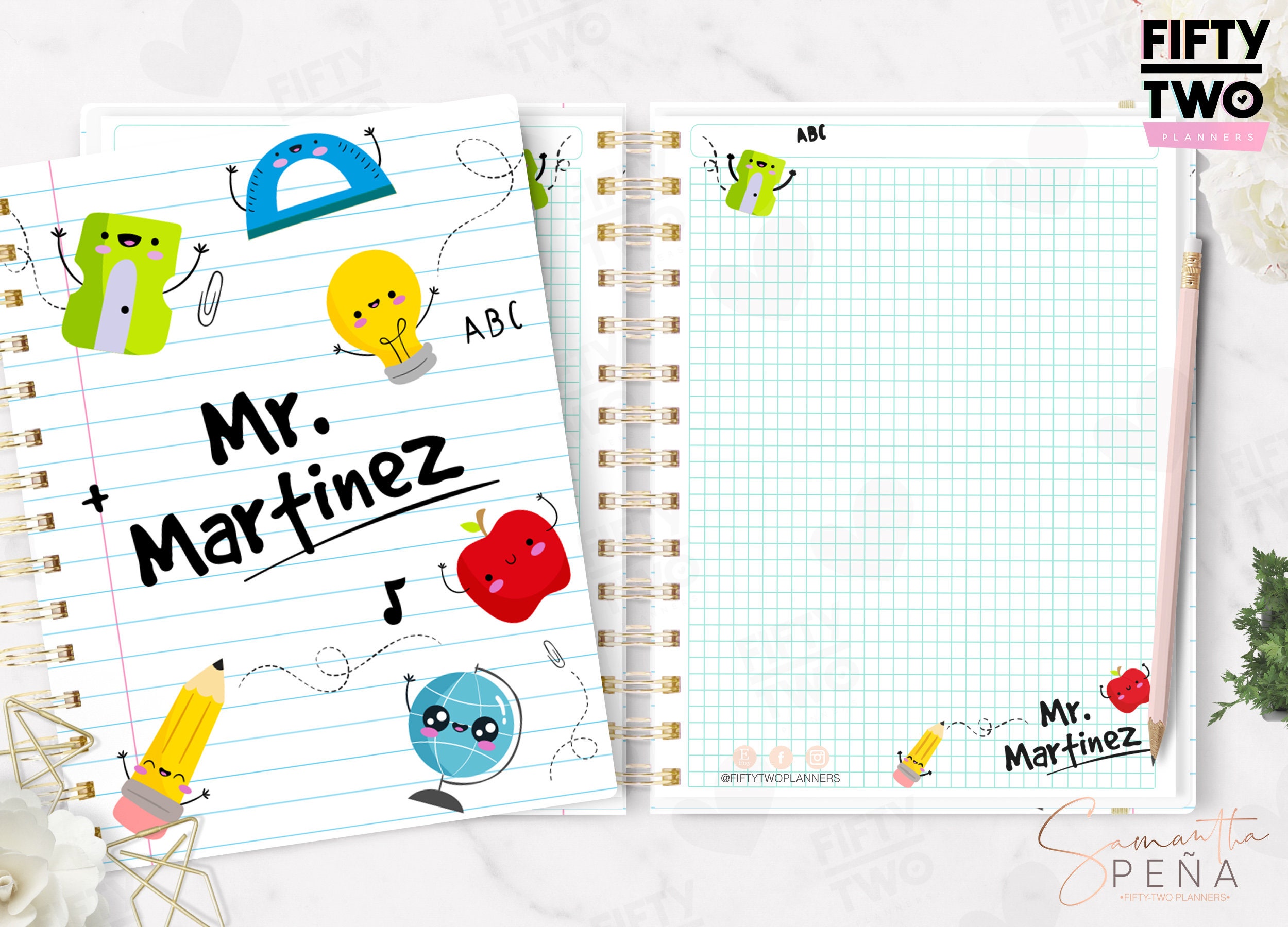 Paquete de libretas y cubiertas para maestra / POWER POINT - Etsy México