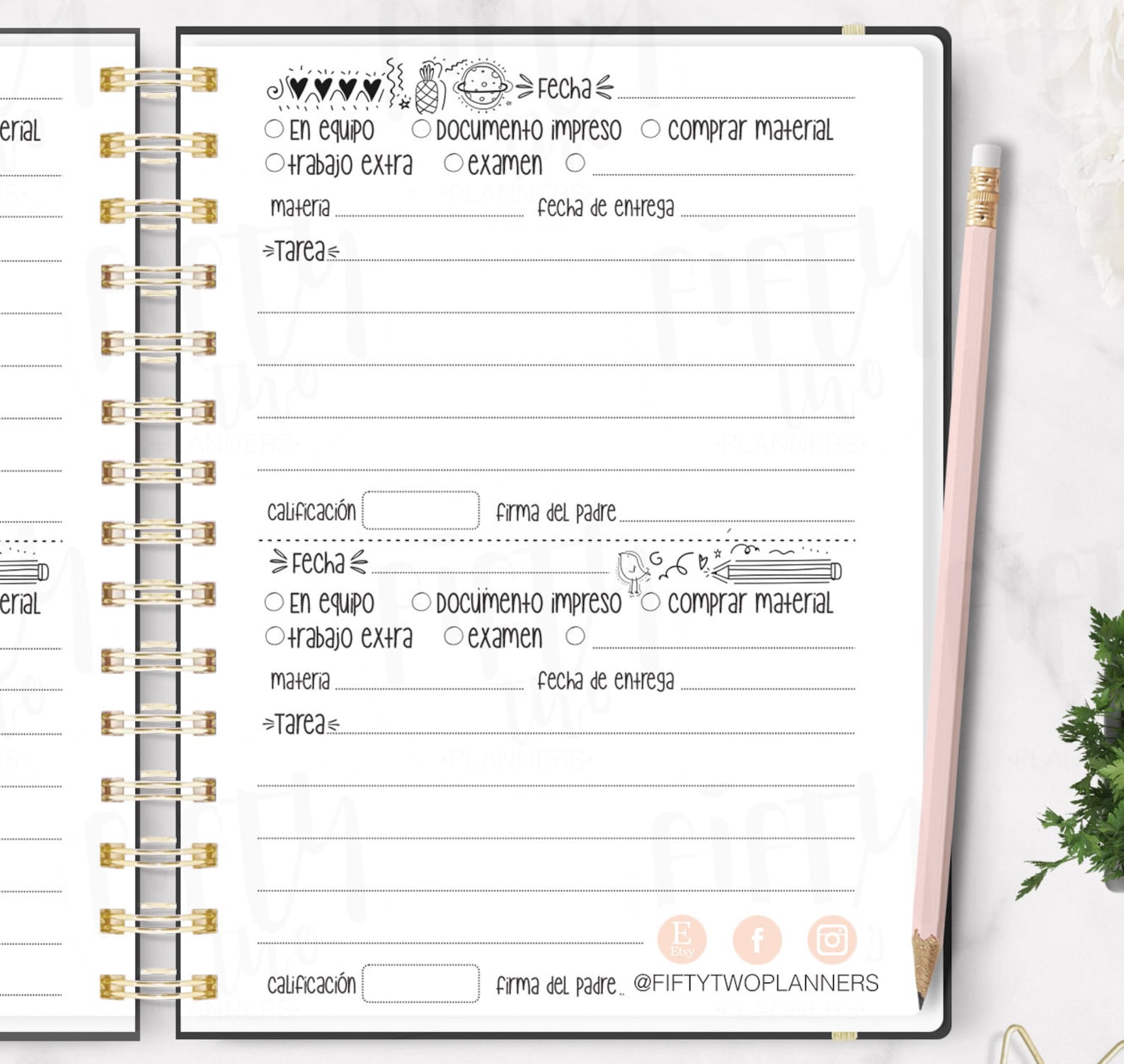 Libreta de tareas / cuaderno de tareas / regreso a clases / imprimible ...