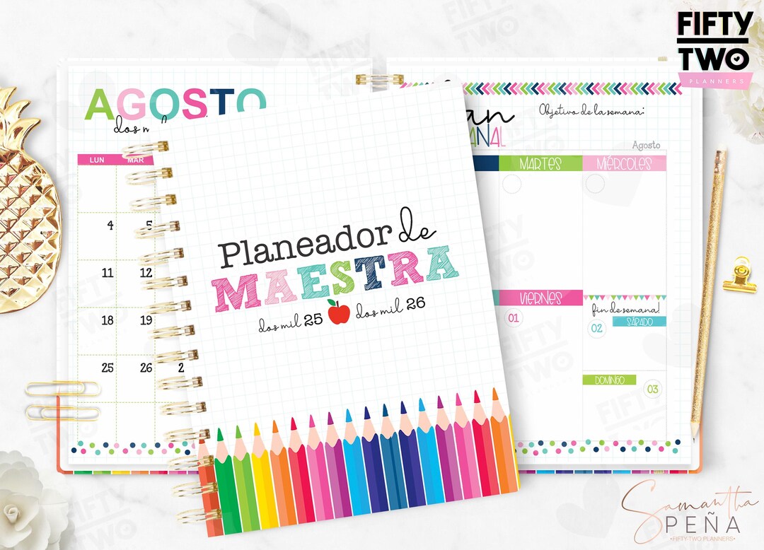 Planeador de maestra 2025 - 2026 / digital / imprimible / agenda de ...