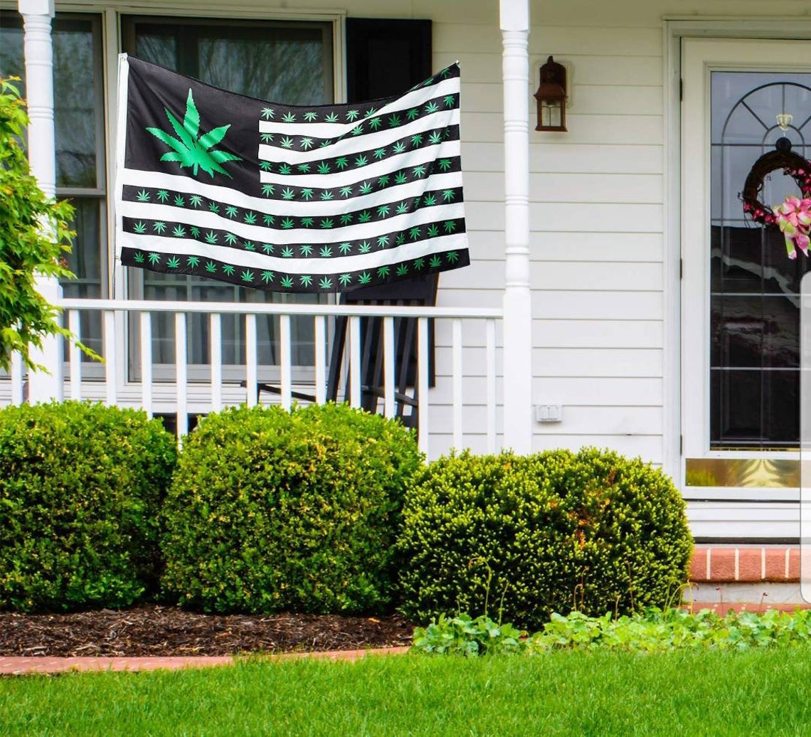 420 Cannabis Flag Marijuana Leaf Flags Polyester Weed Banner | Etsy