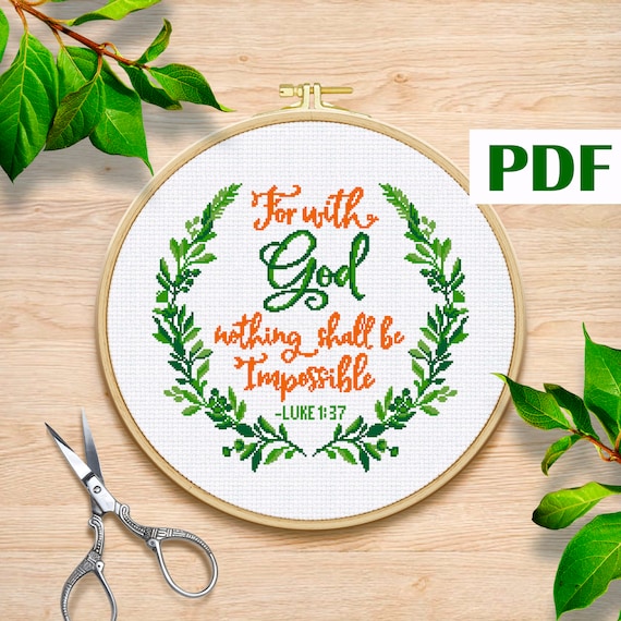 Bible Verse Cross Stitch Pattern PDF Christian Pattern PDF - Etsy