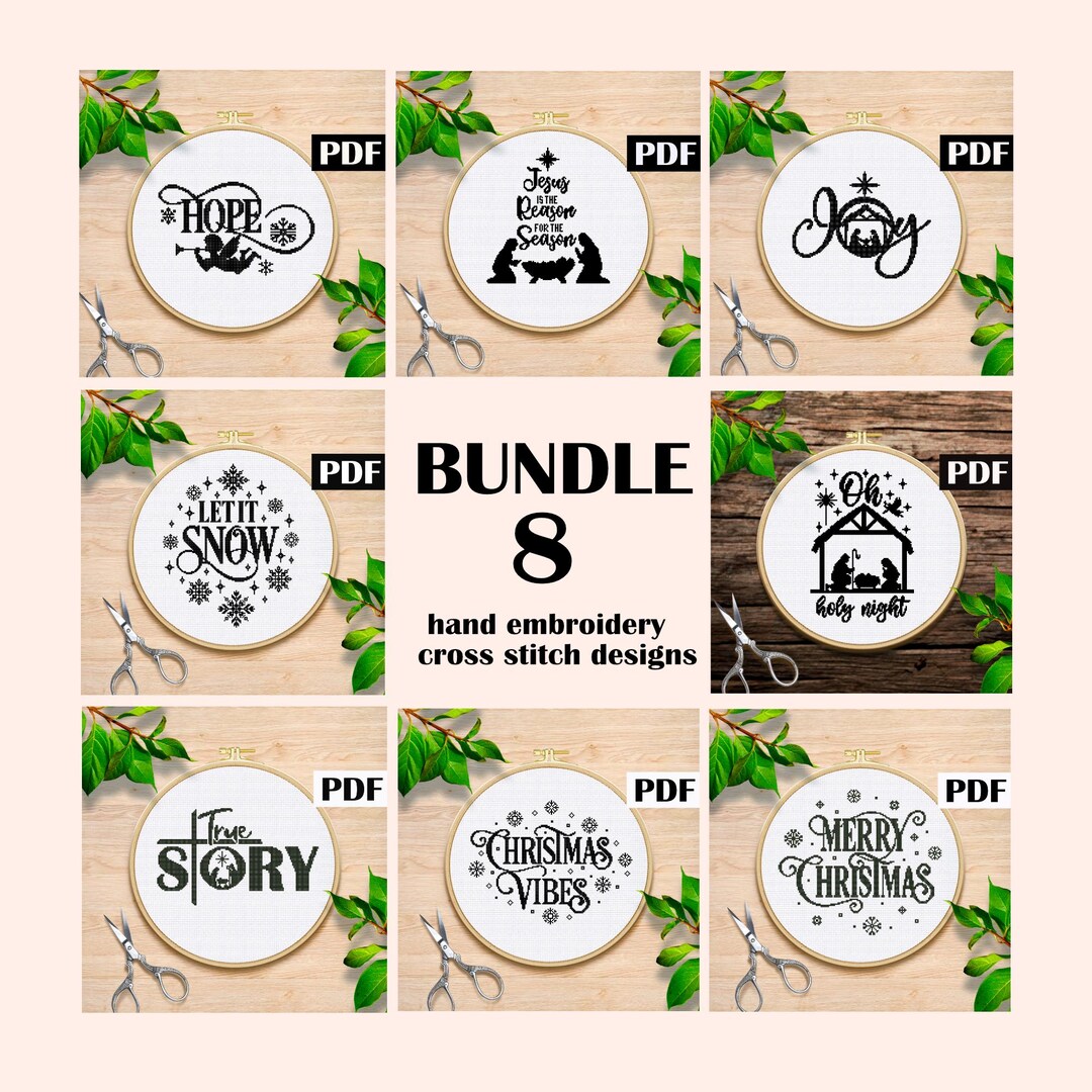 BUNDLE of Nativity Cross Stitch Pattern Jesus Baby Nativity Scene ...