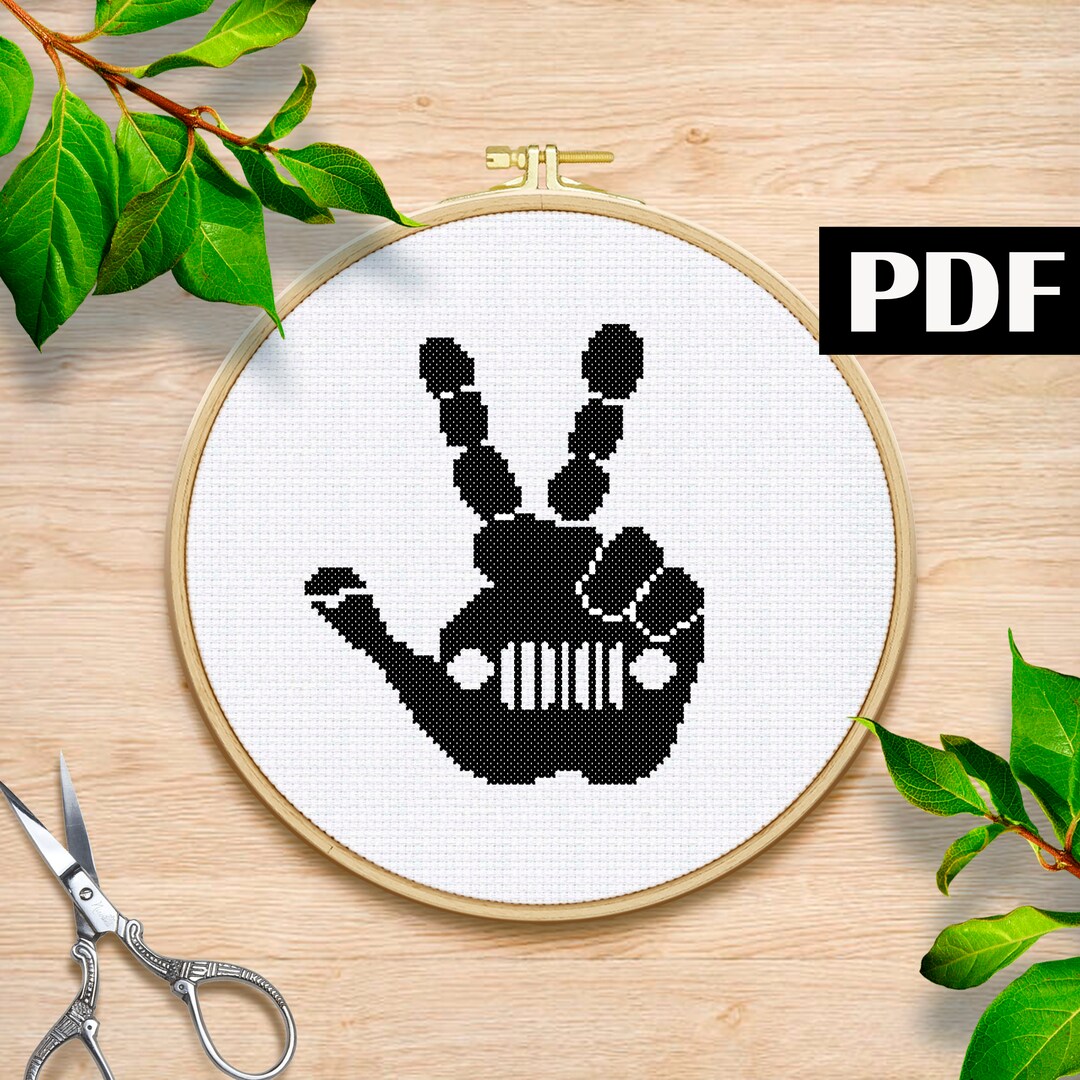 Jeep Wave Cross Stitch Pattern Jeep Hands Cross Stitch PDF Peace Love ...