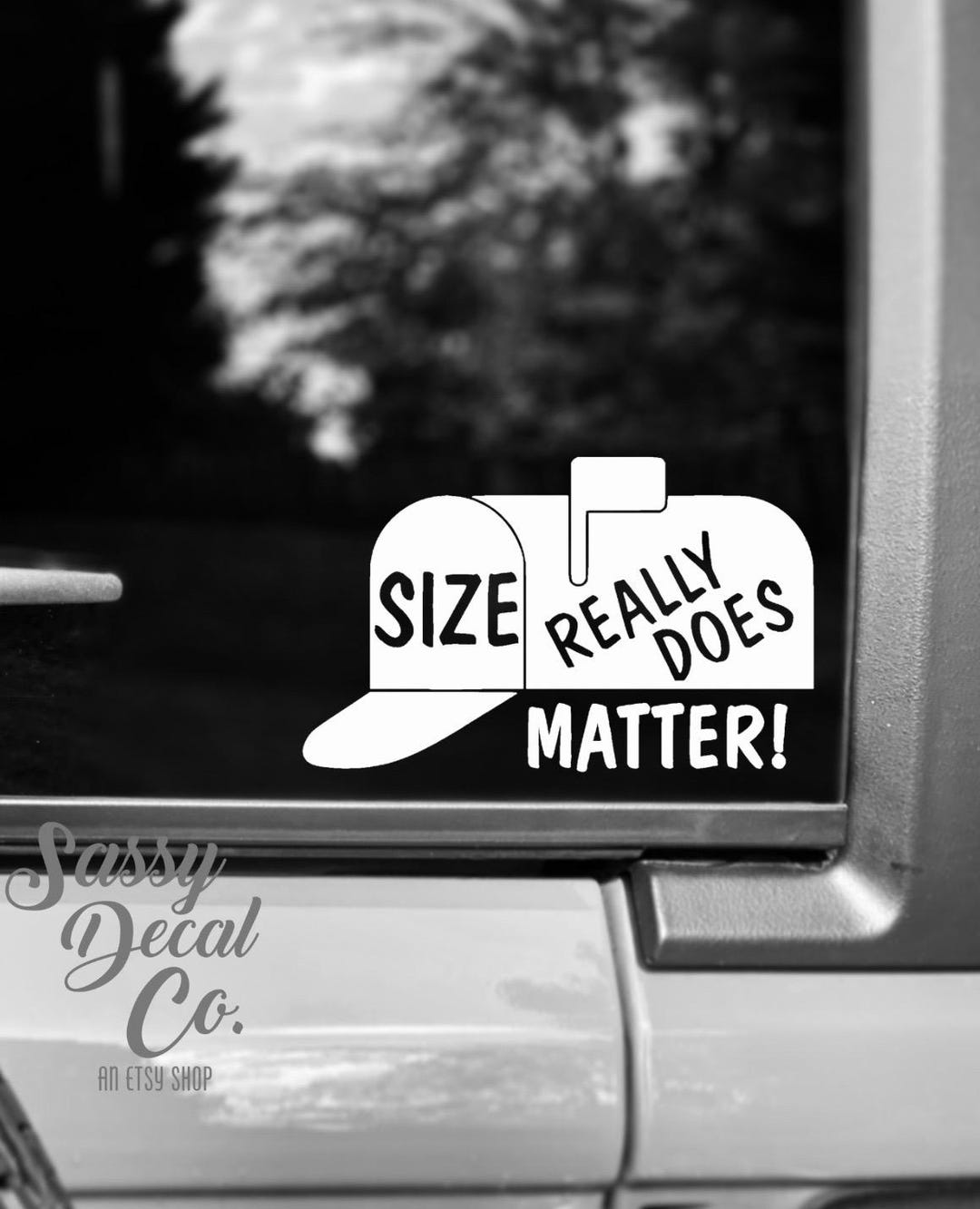 Size Matters Mailbox Usps Decal - Etsy
