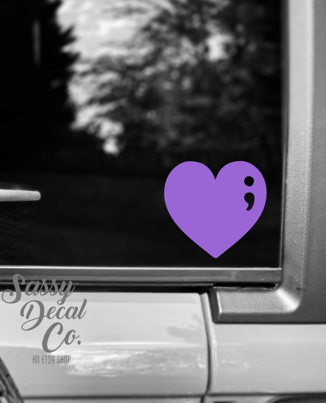 Heart Semicolon ; Decal - Etsy