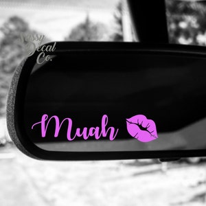 Muah Rearview Mirror Vibes Decal - Etsy