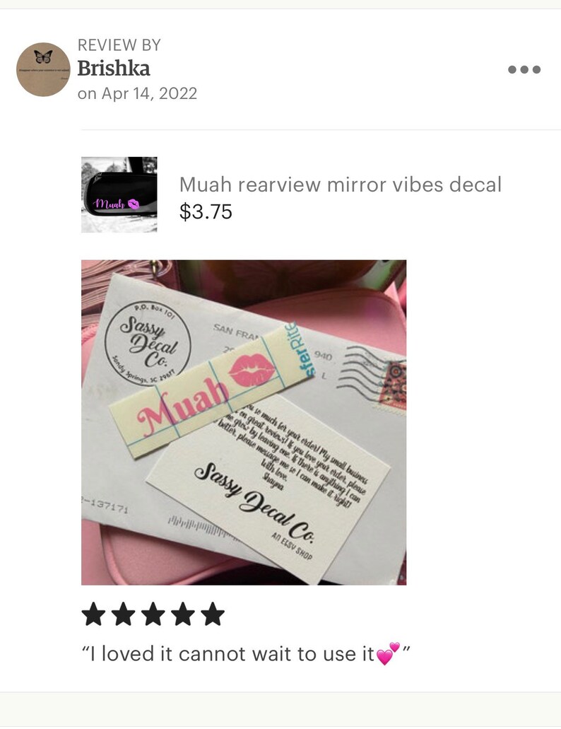 Muah Rearview Mirror Vibes Decal - Etsy