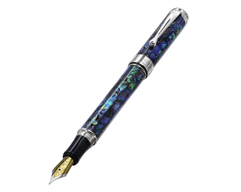 Xezo Maestro Fountain Pen Medium Nib. Natural Abalone Sea - Etsy
