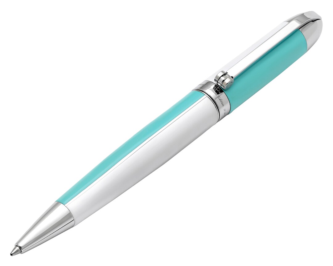 Xezo Visionary Ballpoint Pen. Sky Blue & White Colorblock Design, Hand ...