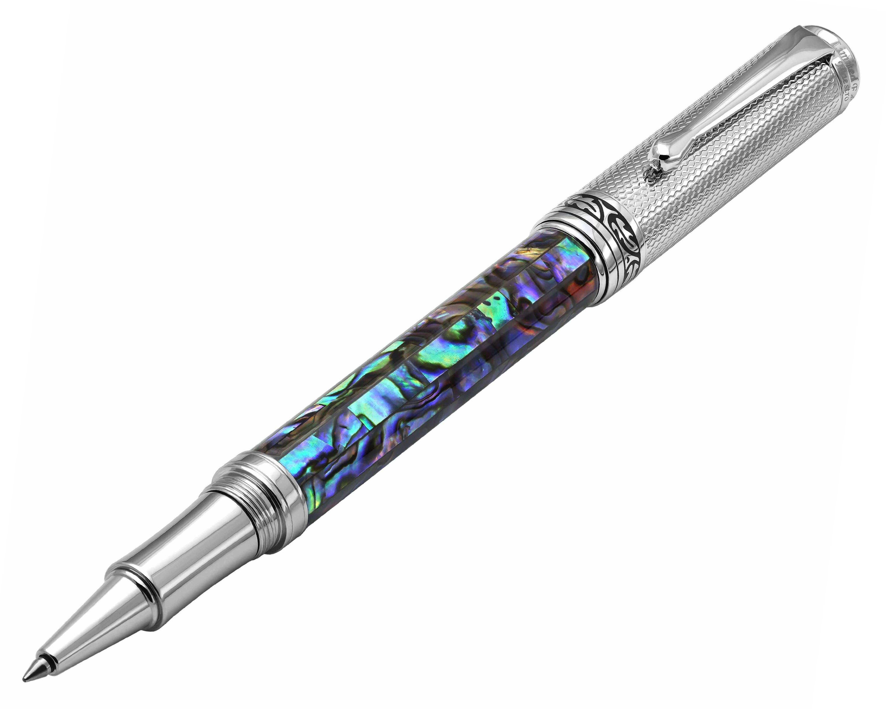 Xezo Maestro Rollerball Pen, Fine Tip. Paua Abalone Sea Shell Inlay ...