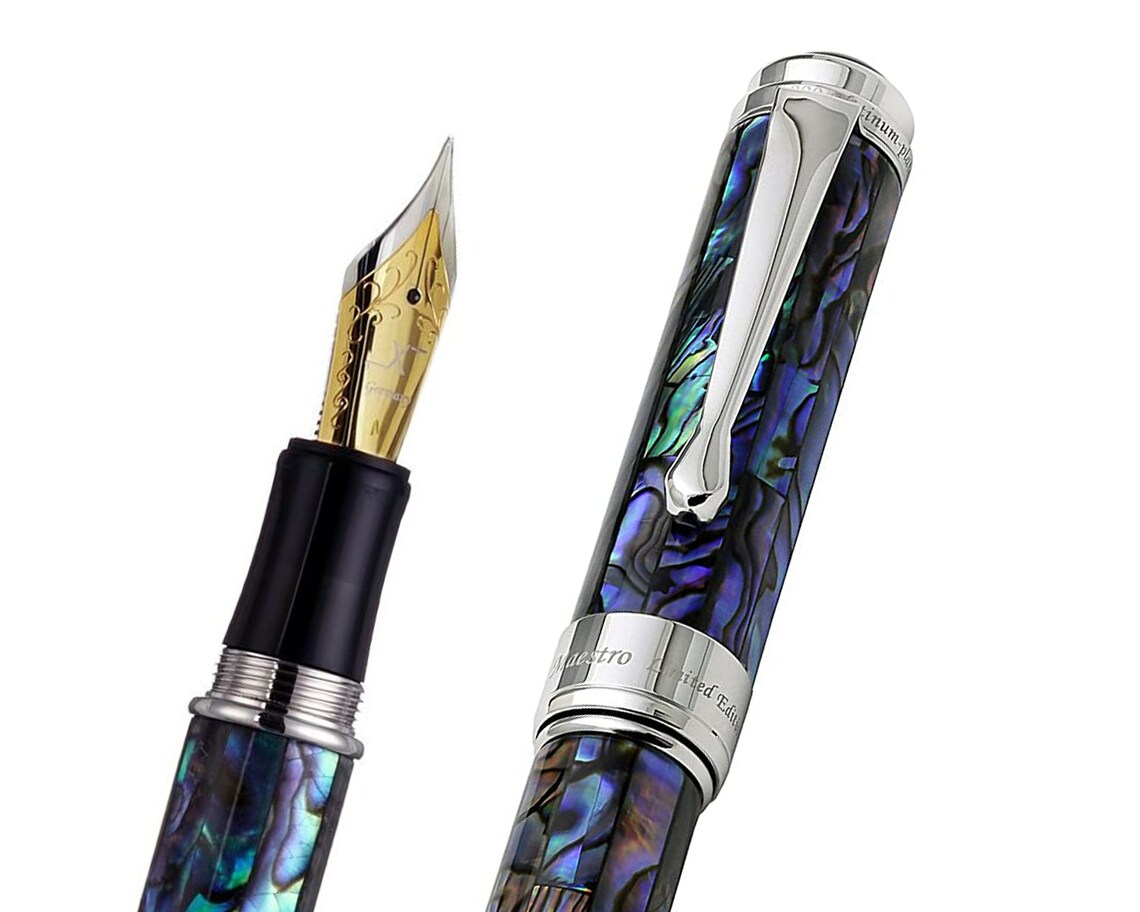 Xezo Maestro Fountain Pen Medium Nib. Natural Abalone Sea - Etsy