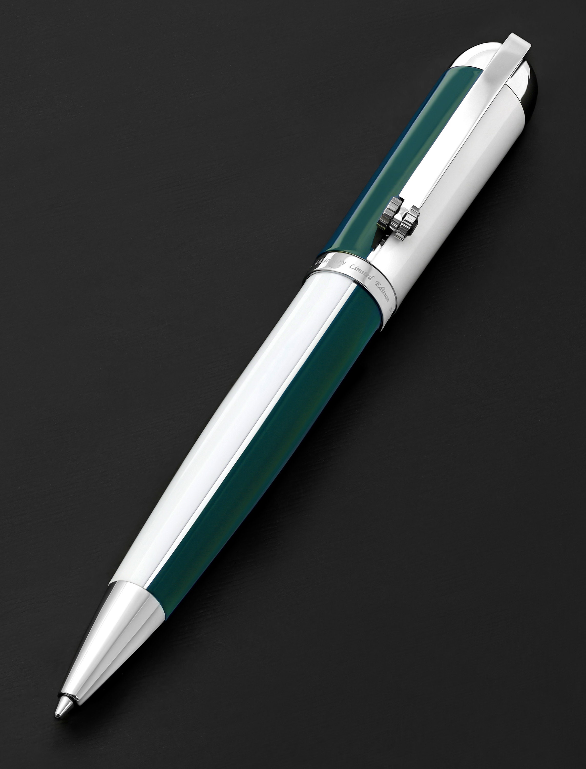 Xezo Visionary Ballpoint Pen. Teal & White Colorblock Pattern, Hand ...