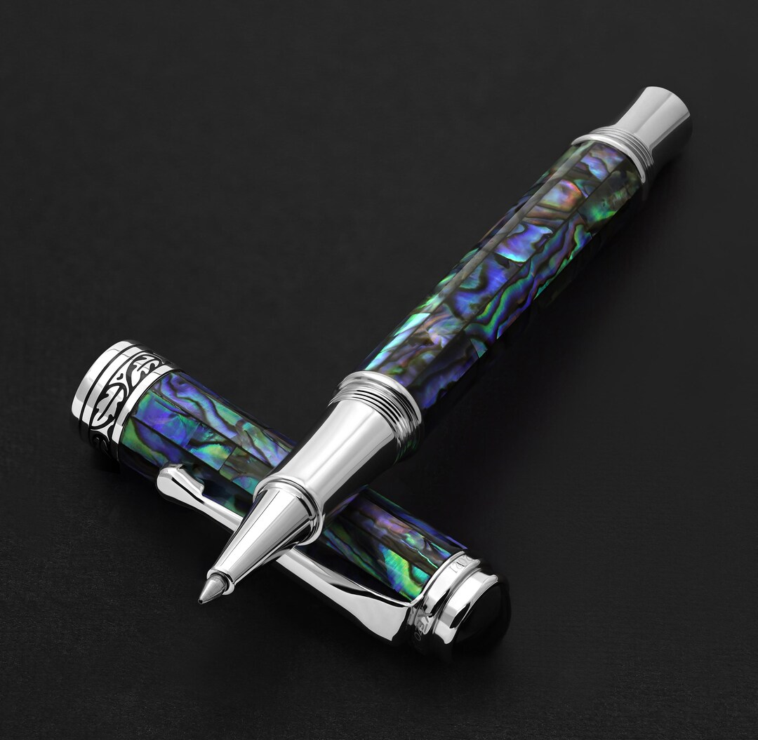 Xezo Maestro Rollerball Pen, Fine Tip. Natural Abalone Sea Shell ...
