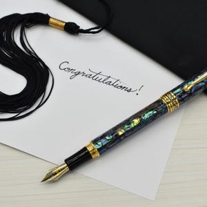 Xezo Maestro Fountain Pen, Extra Fine Nib. Natural Abalone Sea Shell ...