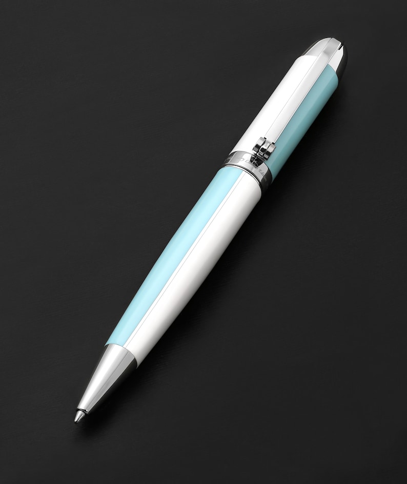 Xezo Visionary Ballpoint Pen. Sky Blue & White Colorblock Design, Hand ...