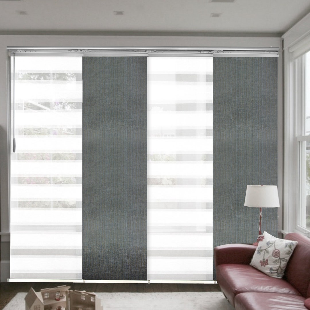 4-panel Single Rail Panel Track / Room Divider / Blind Extendable 4888w ...